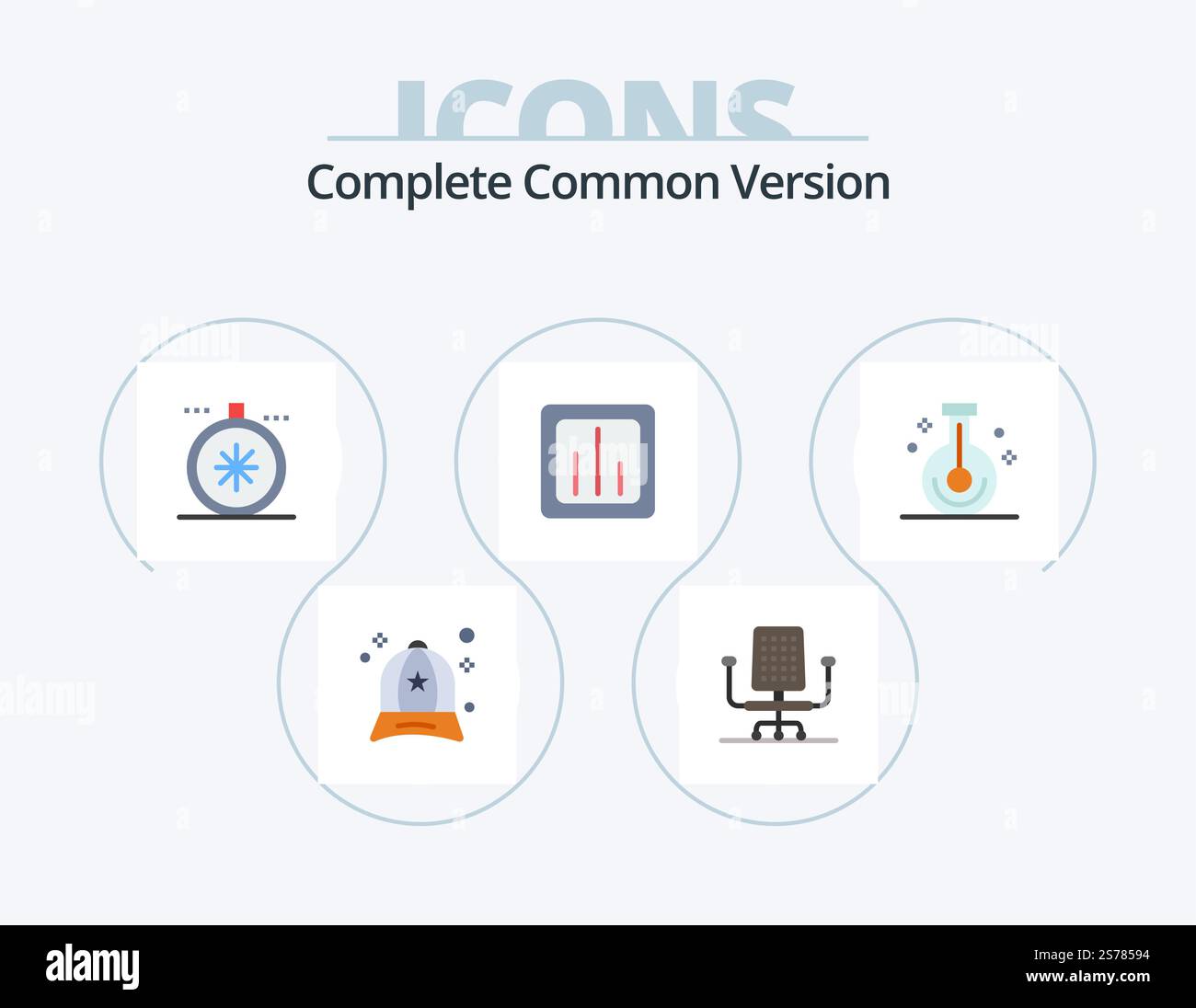 Complete Common Version Flat Icon Pack 5 Icon Design. chemistry ...