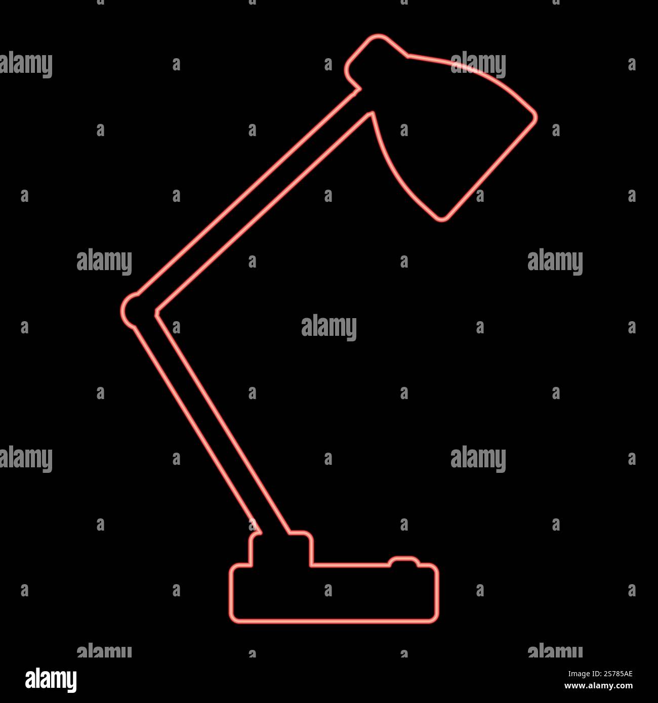 Neon table lamp Desk light electric for interior home red color vector ...