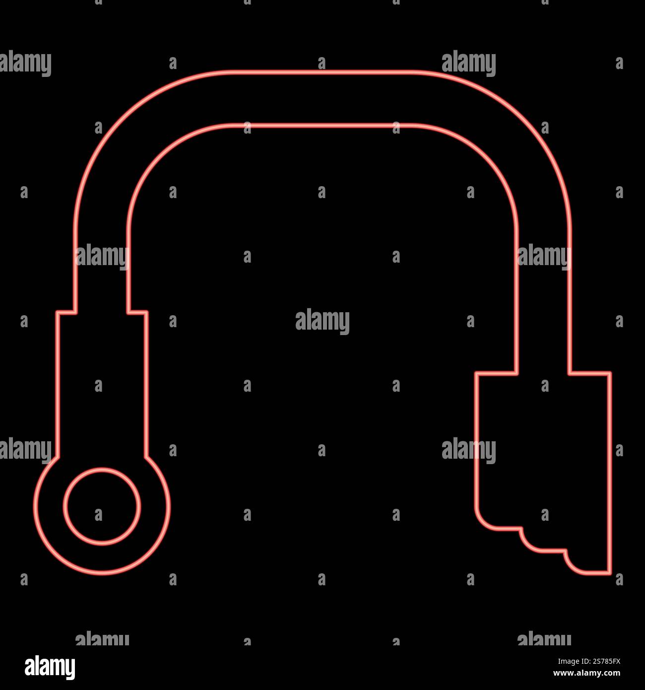 Neon pipe for water red color vector illustration image flat style ...