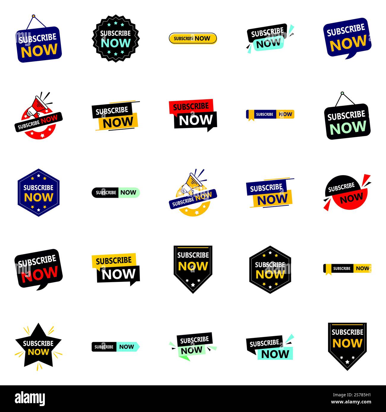 Subscribe Now 25 Vector Banners for Memorable Graphic Design Stock ...
