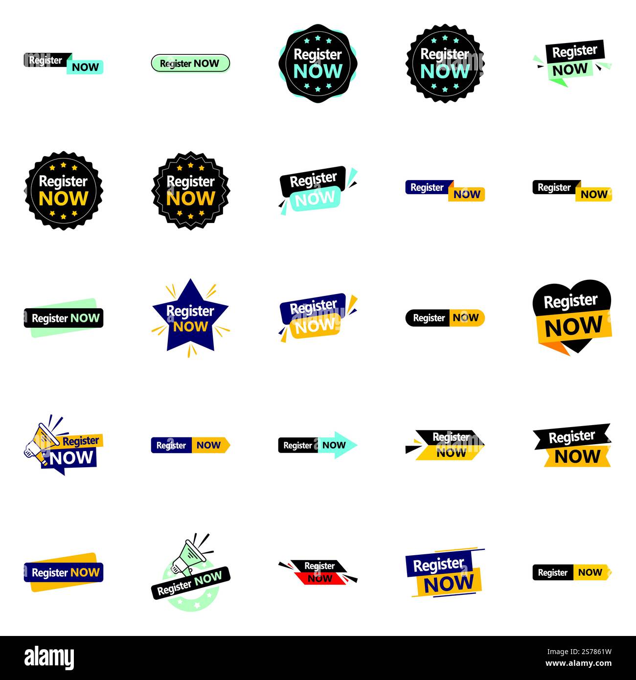 25 Versatile typographic banners for increased registration Stock ...