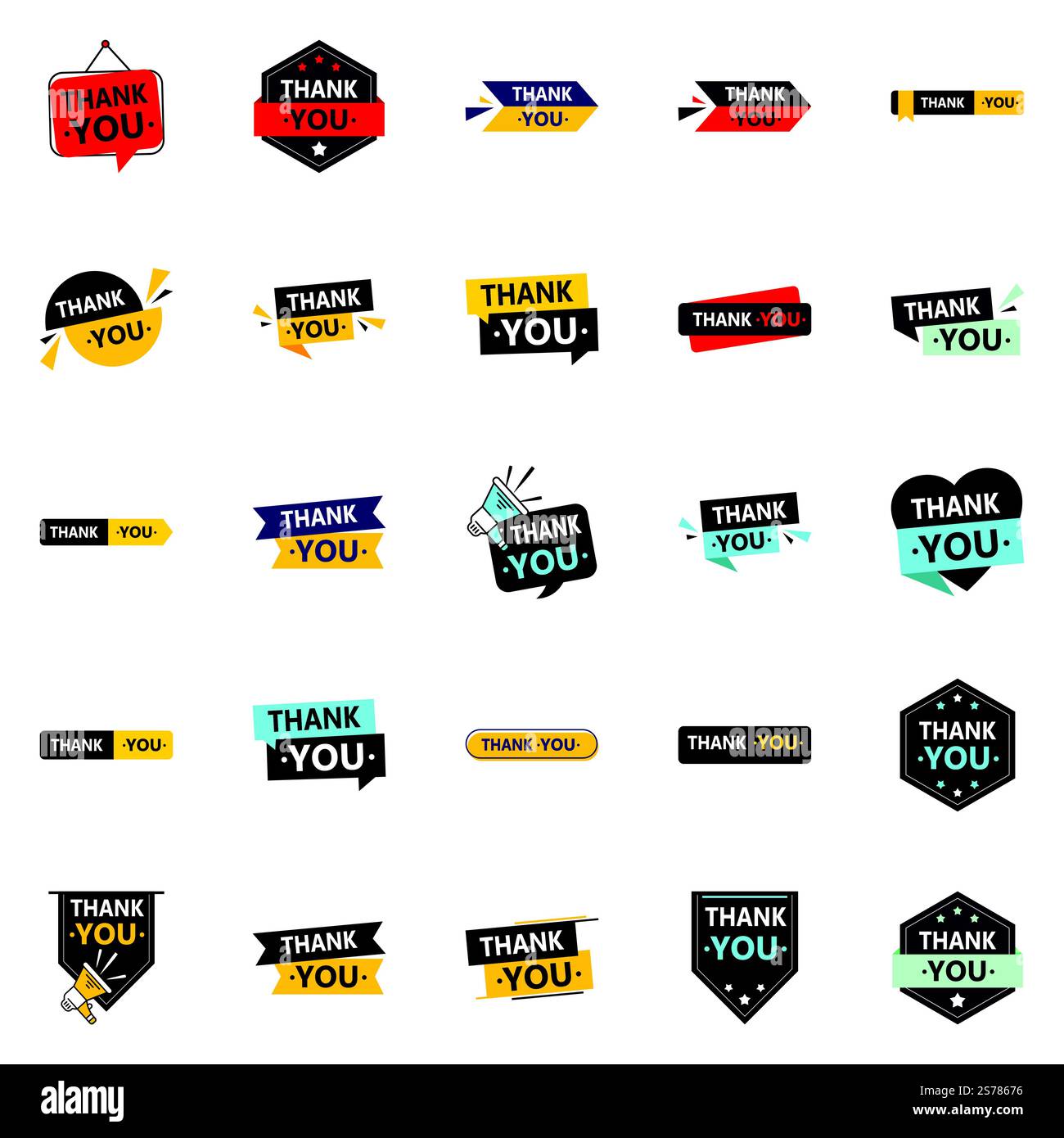 Express Your Gratitude with 25 Professional Vector Designs Stock Vector ...