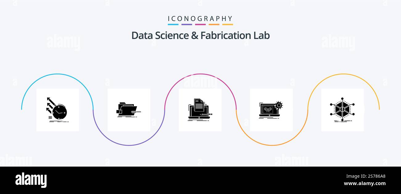Data Science And Fabrication Lab Glyph 5 Icon Pack Including ...