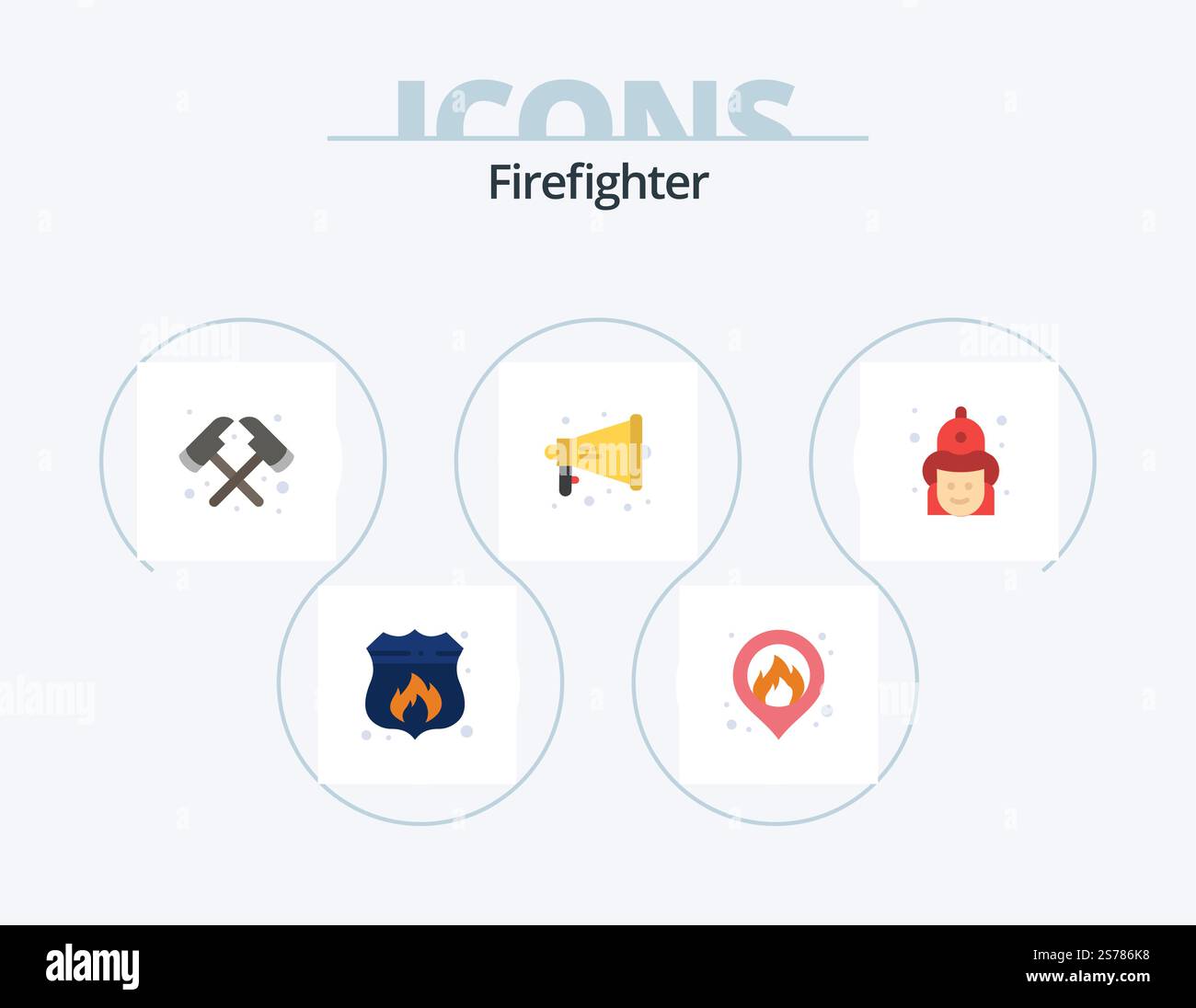 Firefighter Flat Icon Pack 5 Icon Design. firemen. fire. fire. fight ...