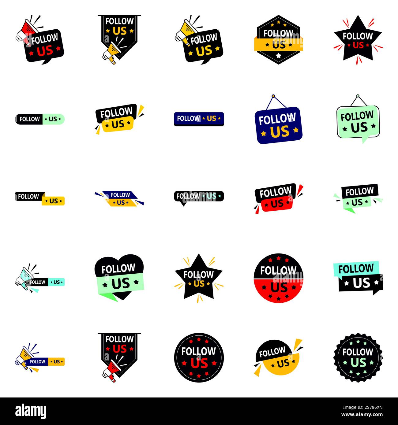 25 Eye-catching Follow Us Banners for YouTube and TikTok Stock Vector ...