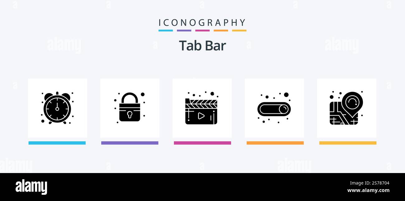 Tab Bar Glyph 5 Icon Pack Including . pin. player. map. toggle ...