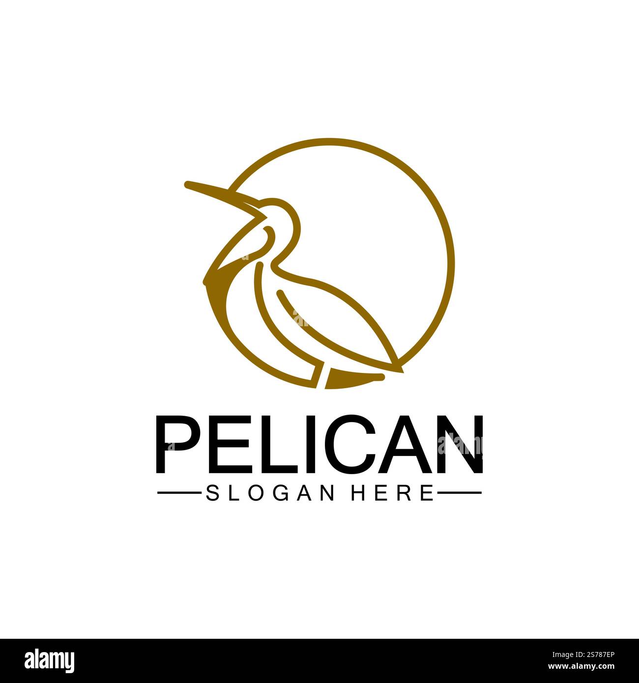 Pelican bird logo design, line art pelican bird logo vector ...