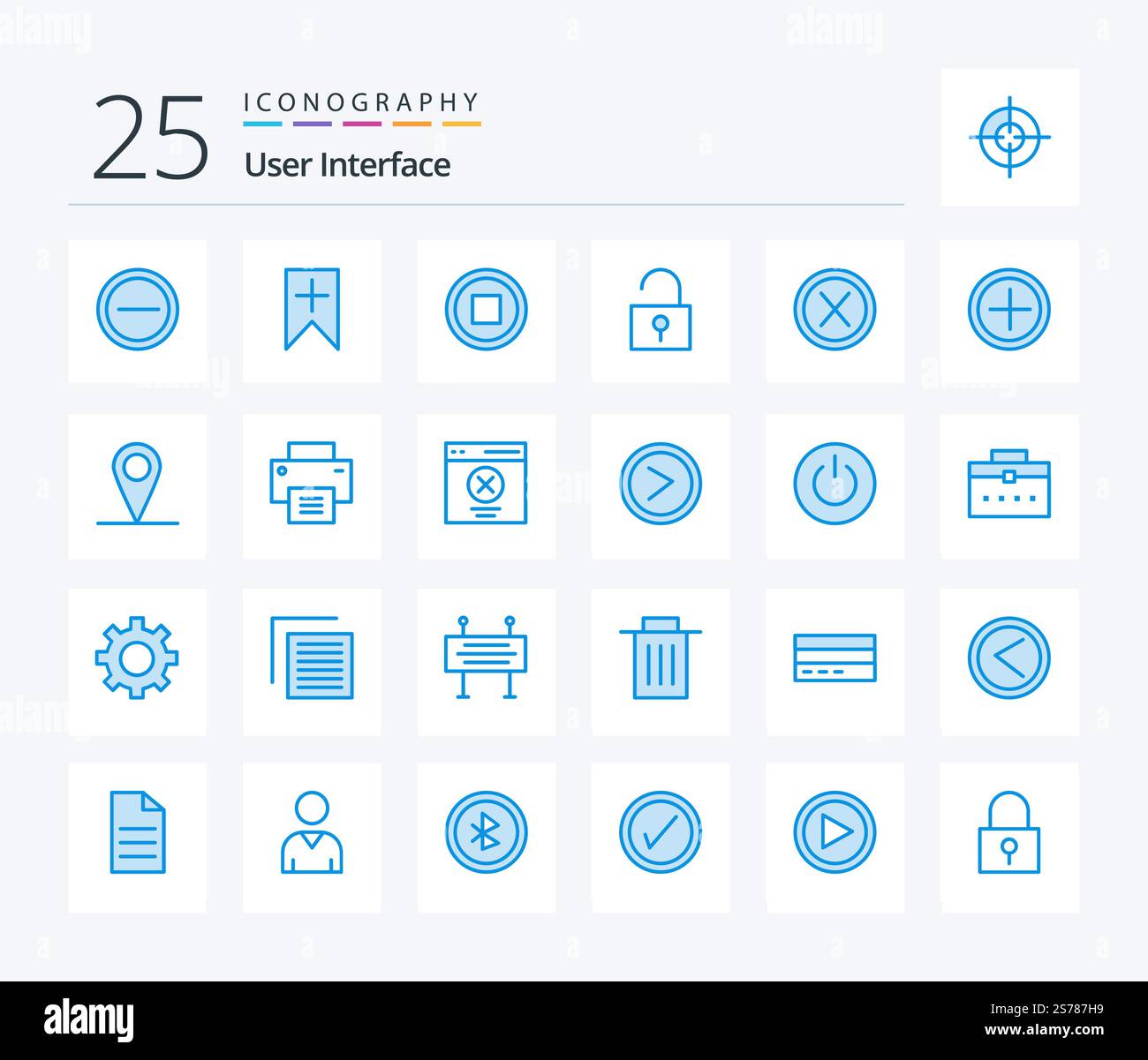 User Interface 25 Blue Color icon pack including user. interface ...
