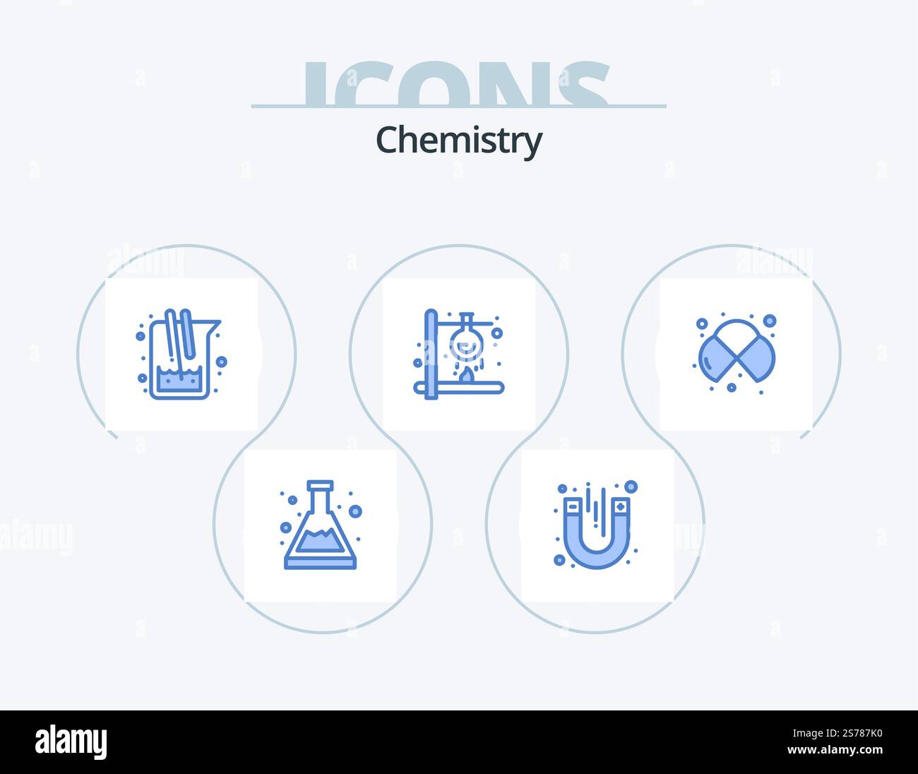 Chemistry Blue Icon Pack 5 Icon Design. science. heat. chemistry. fire ...