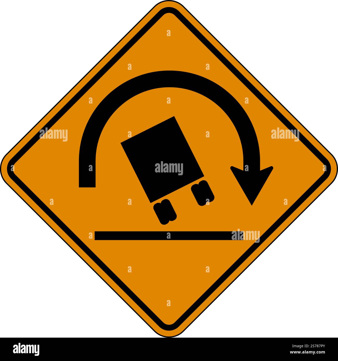 Traffic Sign, Truck Rollover Warning Sign Stock Vector Image & Art - Alamy