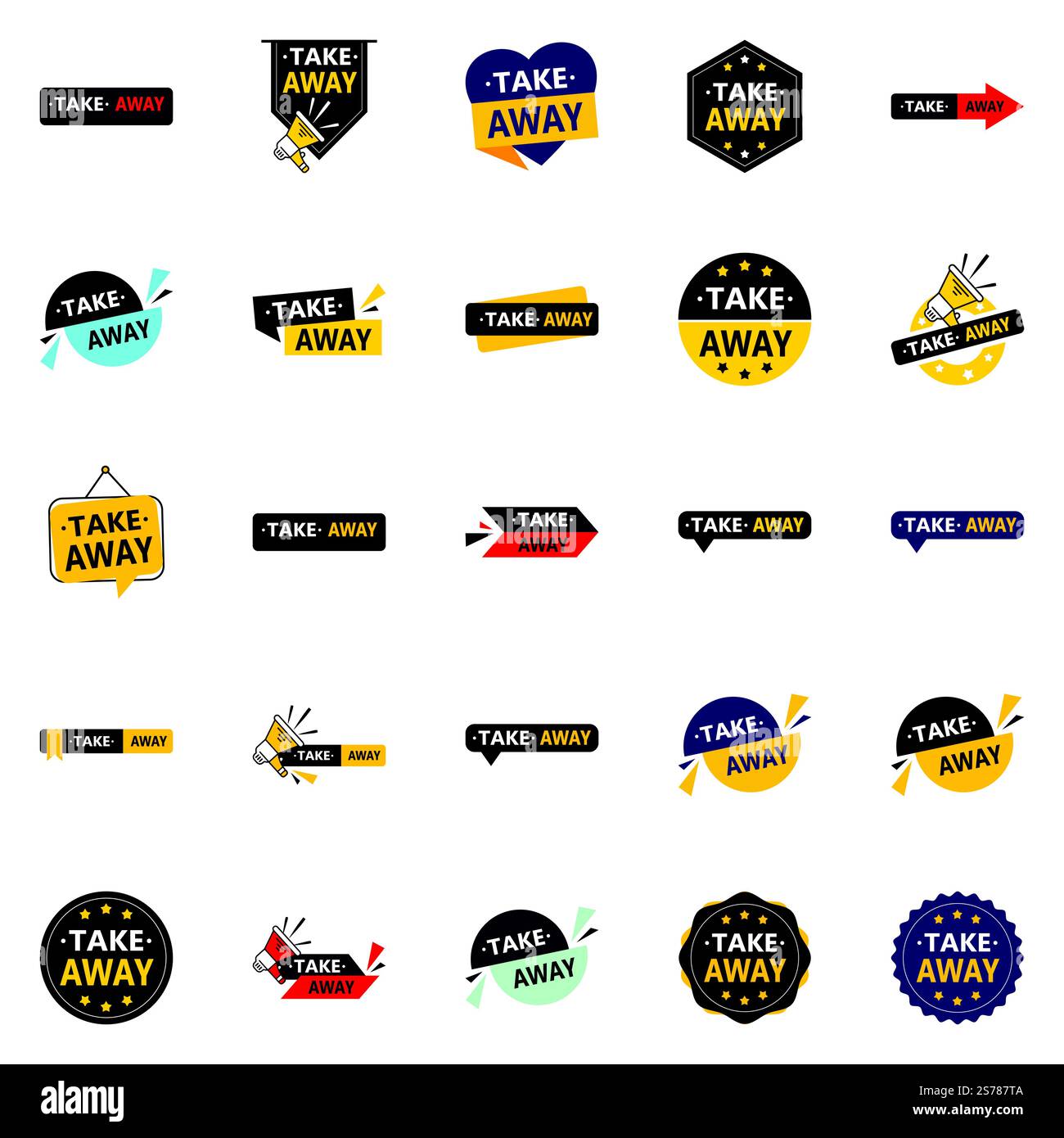The Take Away Vector Collection 25 Dynamic Designs for Food Outlets and ...