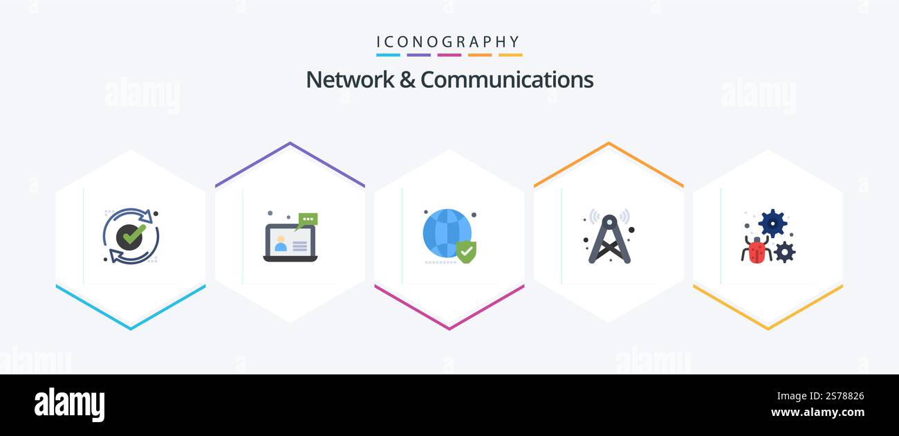Network And Communications 25 Flat icon pack including internet. tower ...