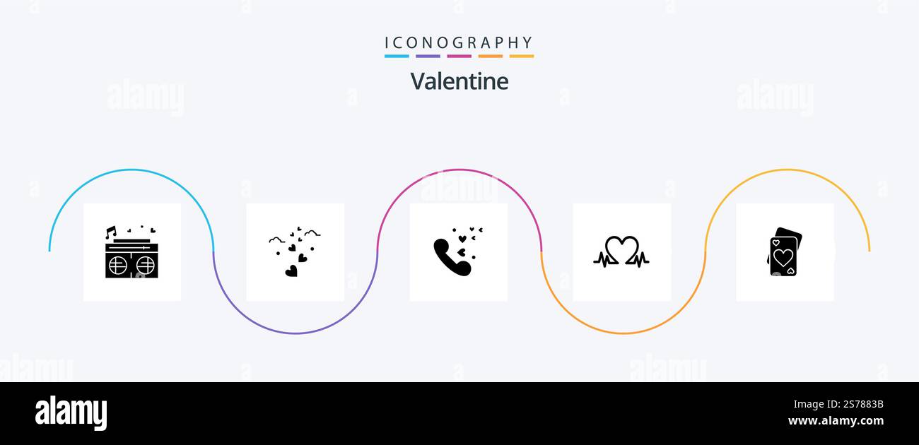 Valentine Glyph 5 Icon Pack Including love. love. hearts. day ...