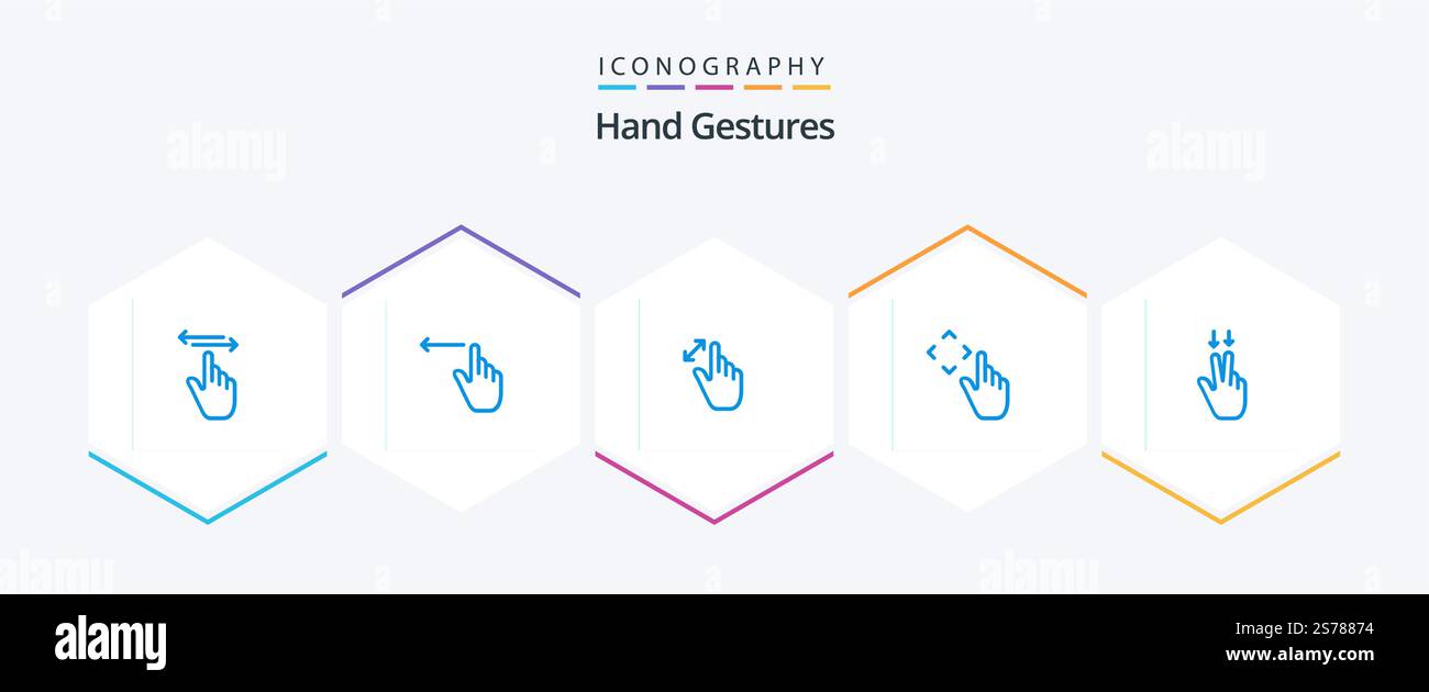 Hand Gestures 25 Blue icon pack including move. up. left. finger ...