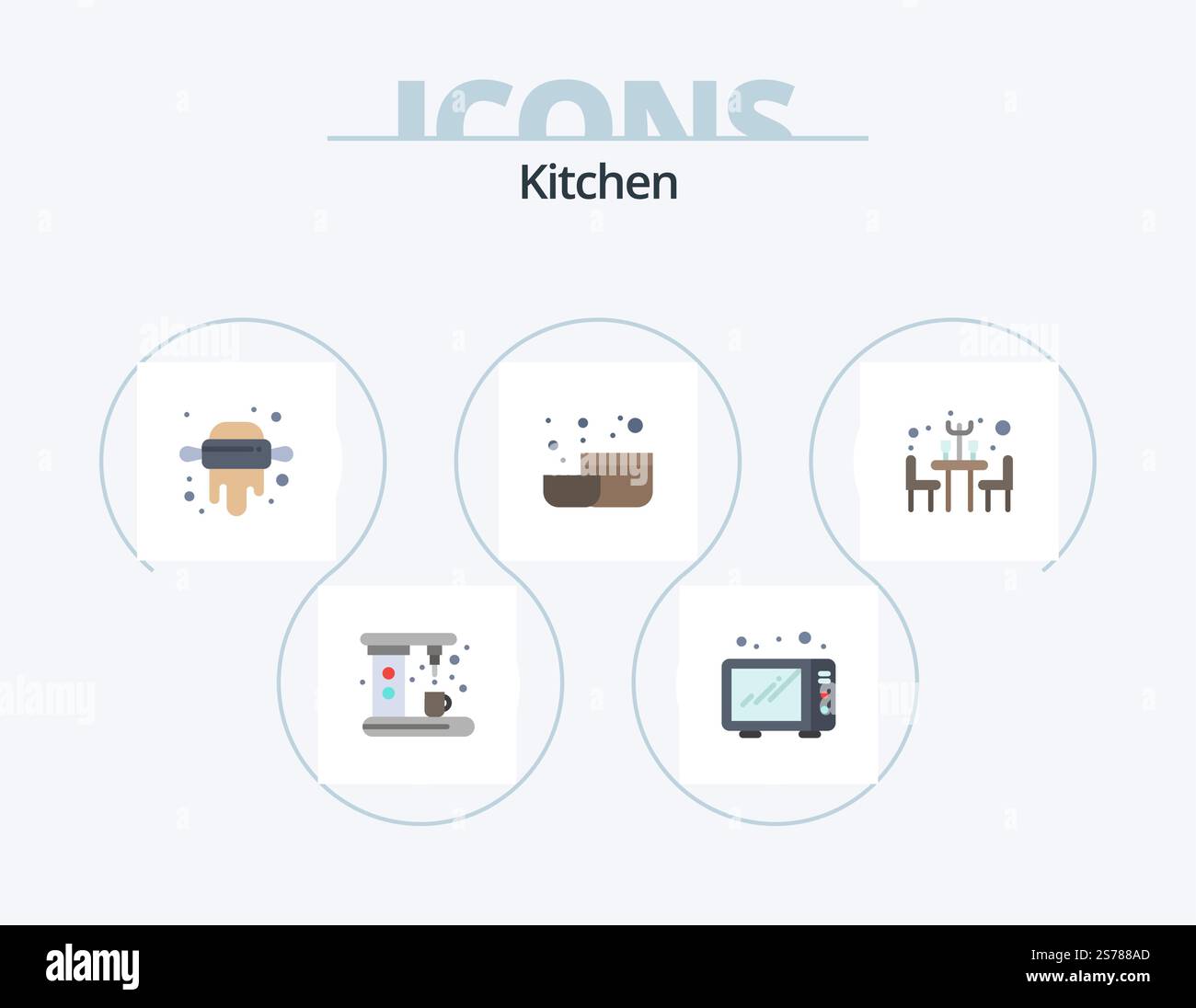 Kitchen Flat Icon Pack 5 Icon Design. . table. pin. restaurant. tool ...