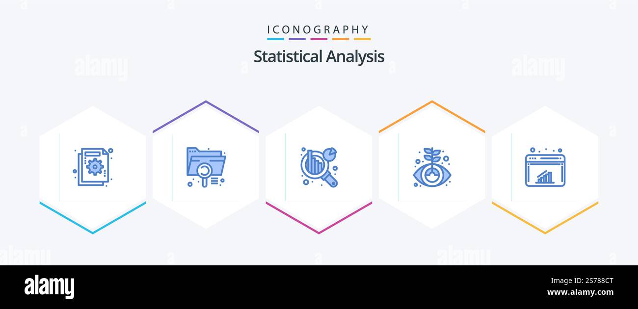 Statistical Analysis 25 Blue icon pack including chart. growth ...
