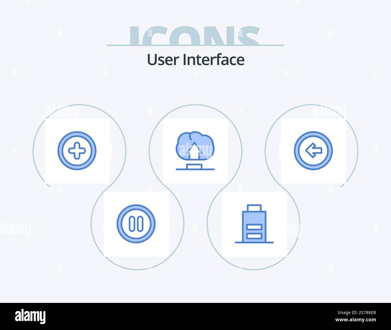 User Interface Blue Icon Pack 5 Icon Design. left. user. plus. button. user Stock Vector Image ...