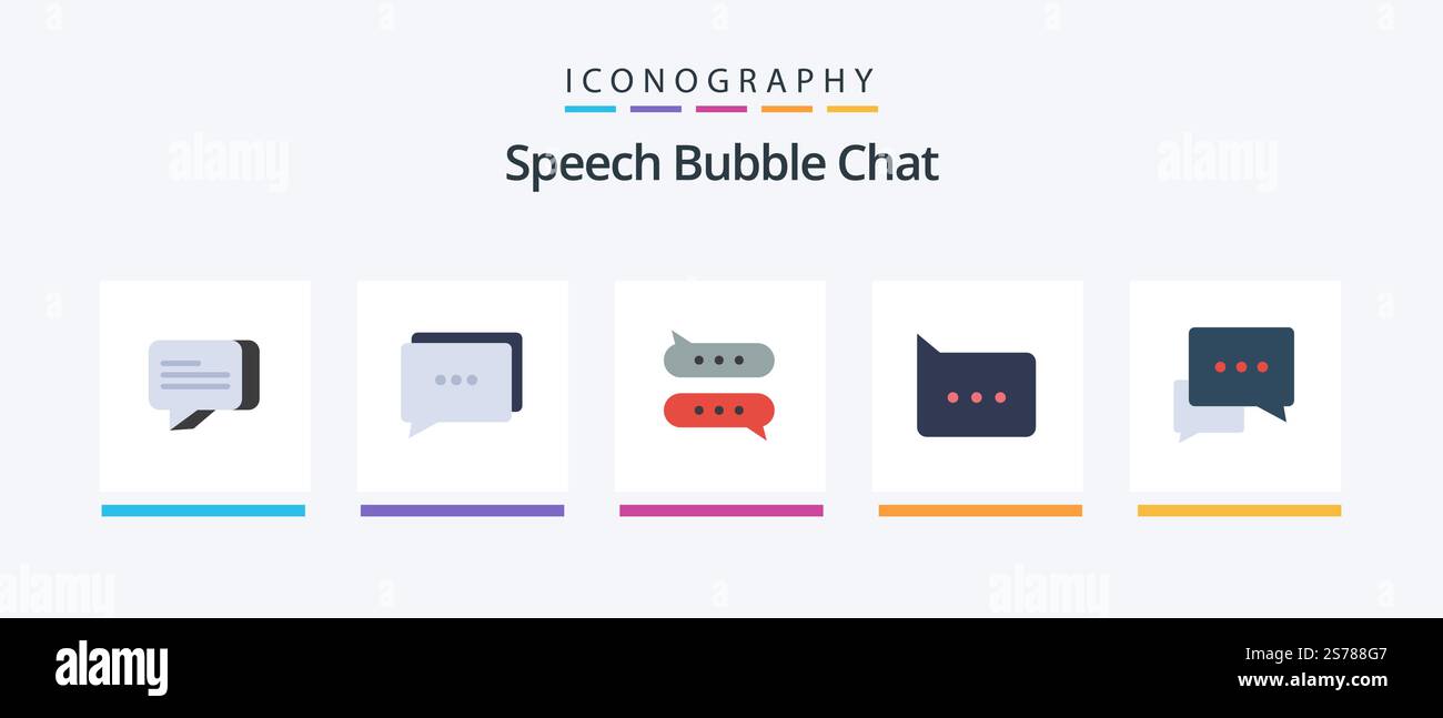 Chat Flat 5 Icon Pack Including . chat. messages. Creative Icons Design Stock Vector Image & Art ...