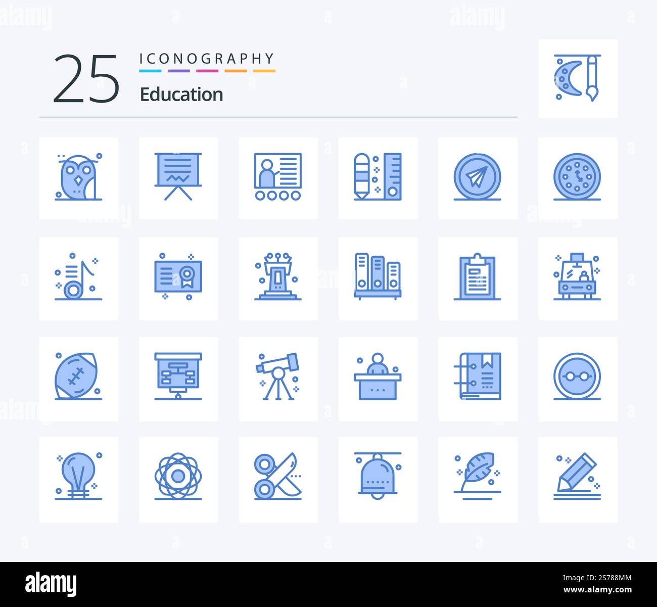 Education 25 Blue Color icon pack including pencil. drafting. education ...