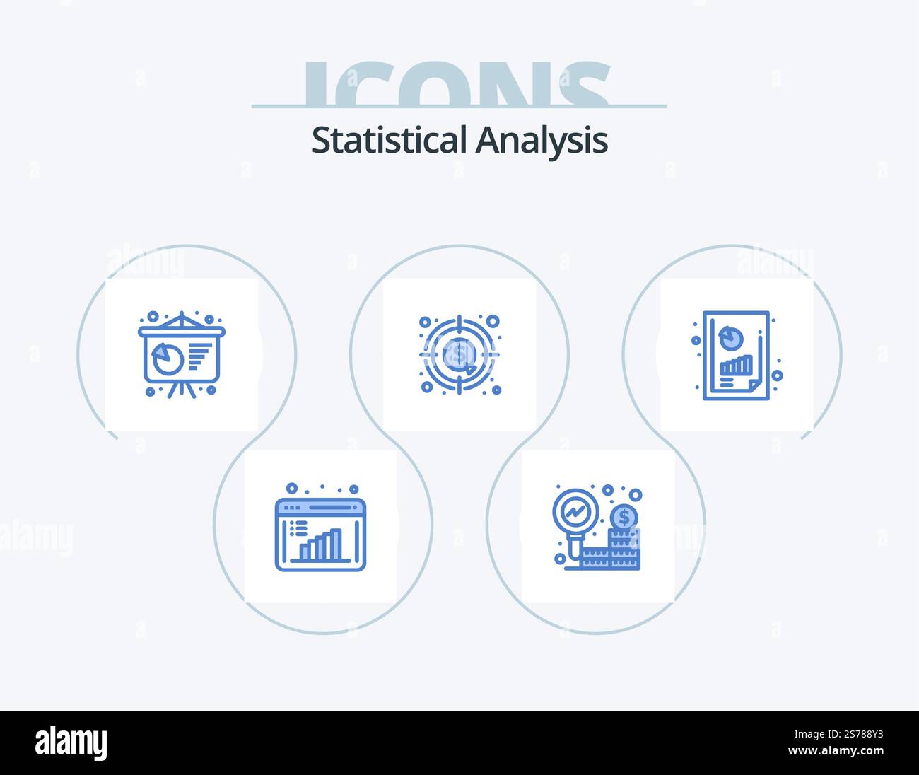 Statistical Analysis Blue Icon Pack 5 Icon Design. financial ...