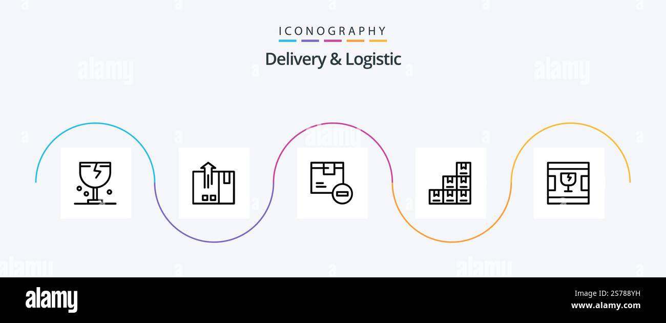 Delivery And Logistic Line 5 Icon Pack Including logistic. box. export ...