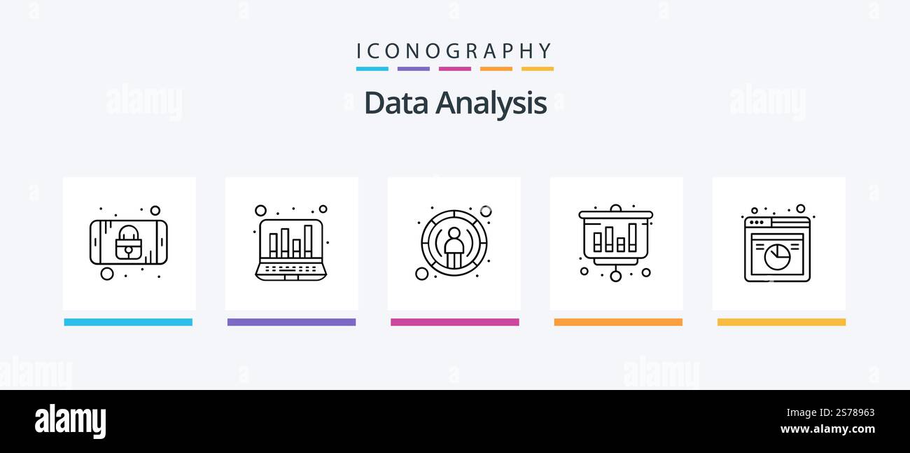 Data Analysis Line 5 Icon Pack Including web analysis. file. seo ...