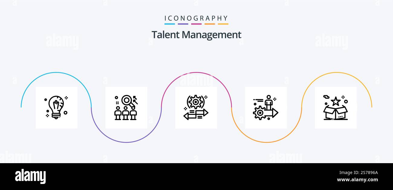 Talent Management Line 5 Icon Pack Including arrow. setting. user ...