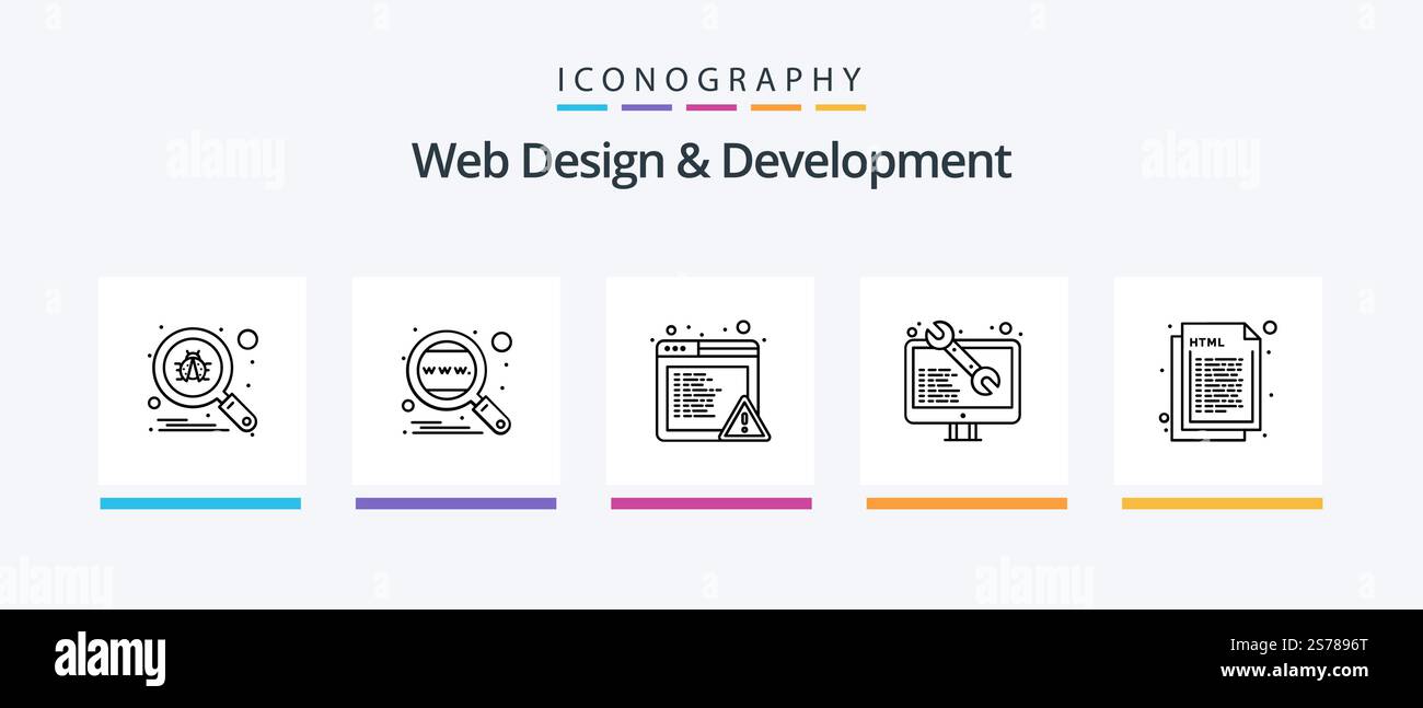 Web Design And Development Line 5 Icon Pack Including sprint. arrows. gear. agile. web. Creative ...