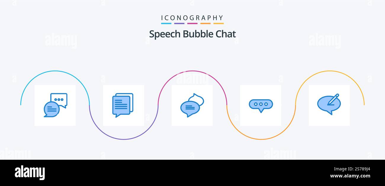 Chat Blue 5 Icon Pack Including . pen. texting. note. chat Stock Vector ...