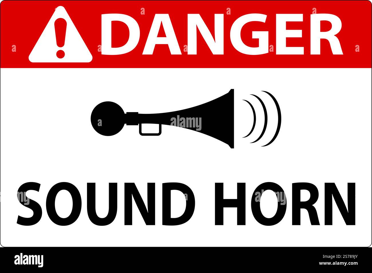 Danger Sound Your Horn Symbol Sign On White Background Stock Vector ...