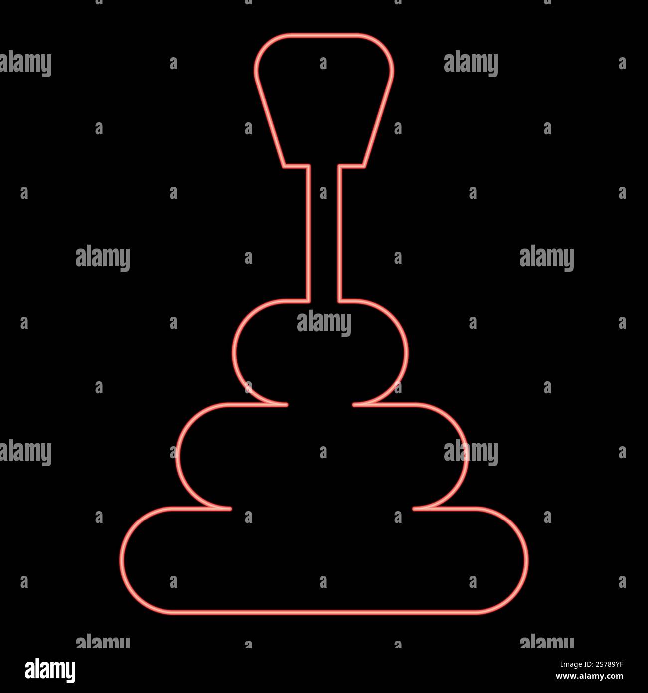 Neon gearbox manual shift automatic transmission red color vector ...