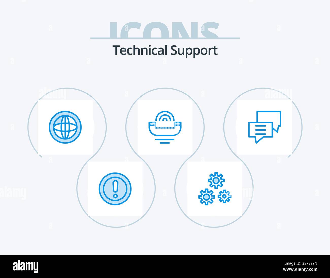 Technical Support Blue Icon Pack 5 Icon Design. support. help. service ...