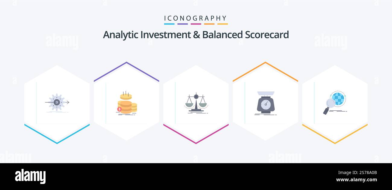 Analytic Investment And Balanced Scorecard 25 Flat icon pack including ...