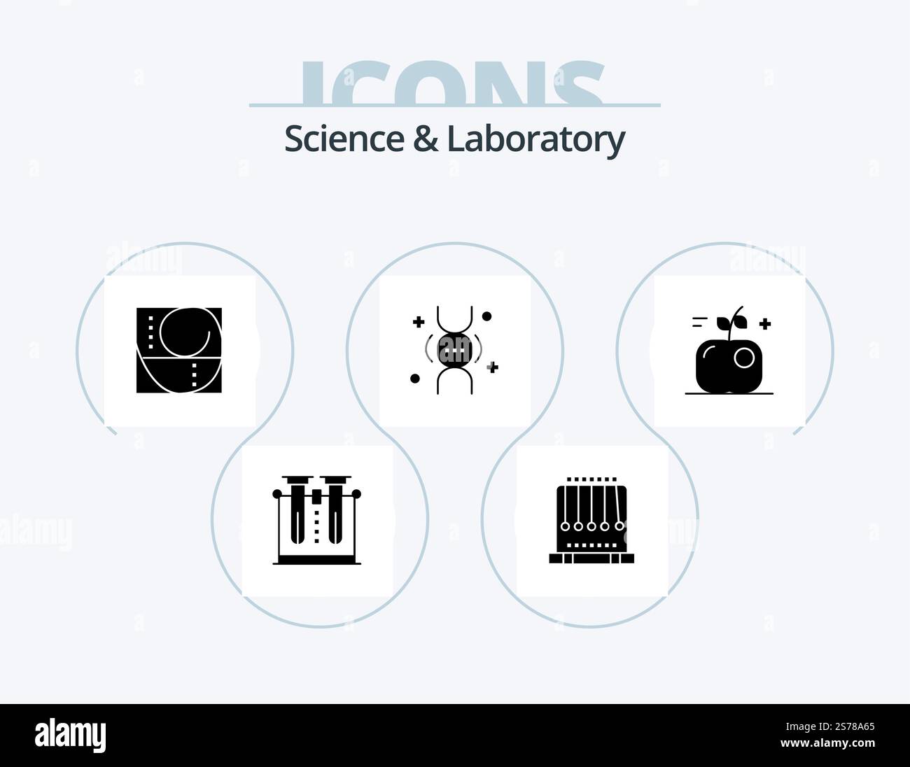 Science Glyph Icon Pack 5 Icon Design. apple. inheritance. swing ...