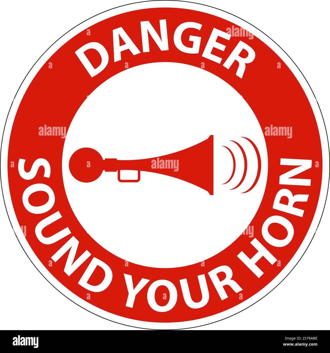 Danger Sound Your Horn Symbol Sign On White Background Stock Vector ...