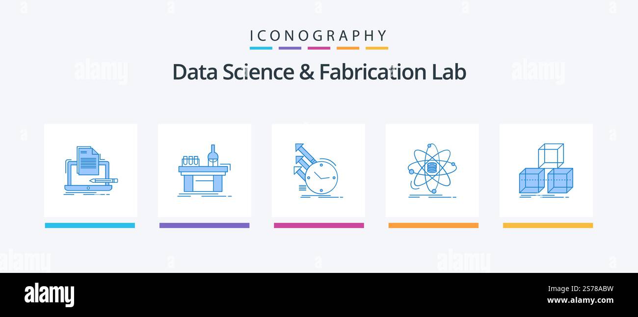 Data Science And Fabrication Lab Blue 5 Icon Pack Including information ...