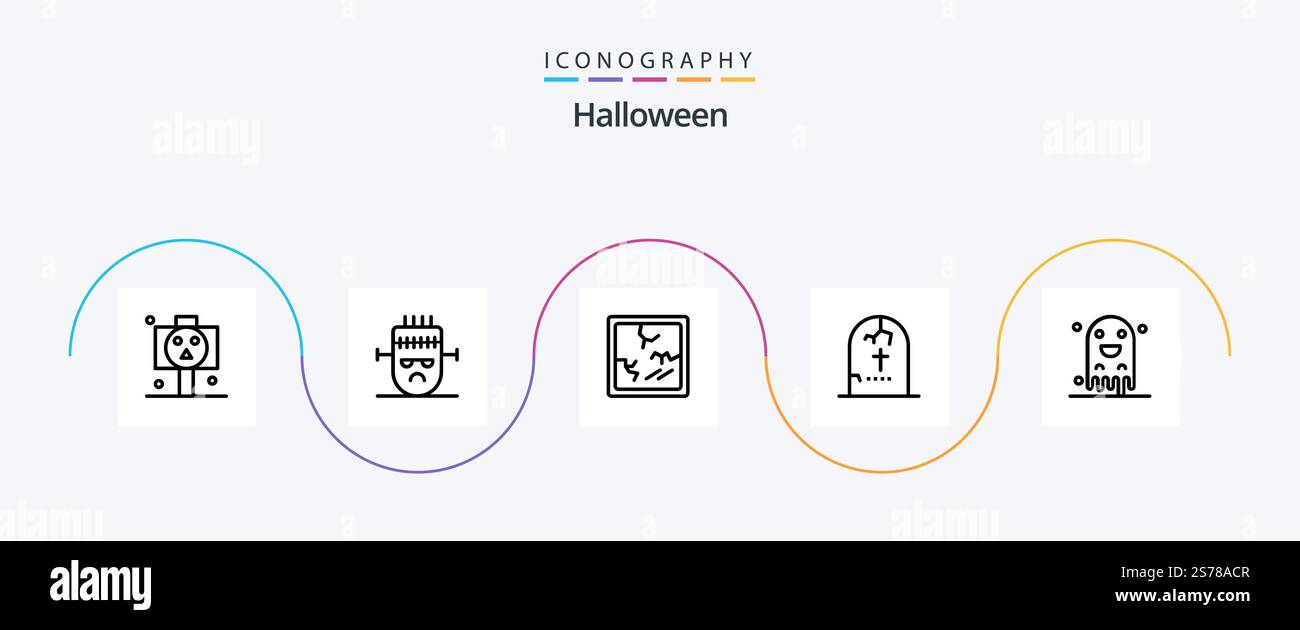 Halloween Line 5 Icon Pack Including halloween. religion. broken ...