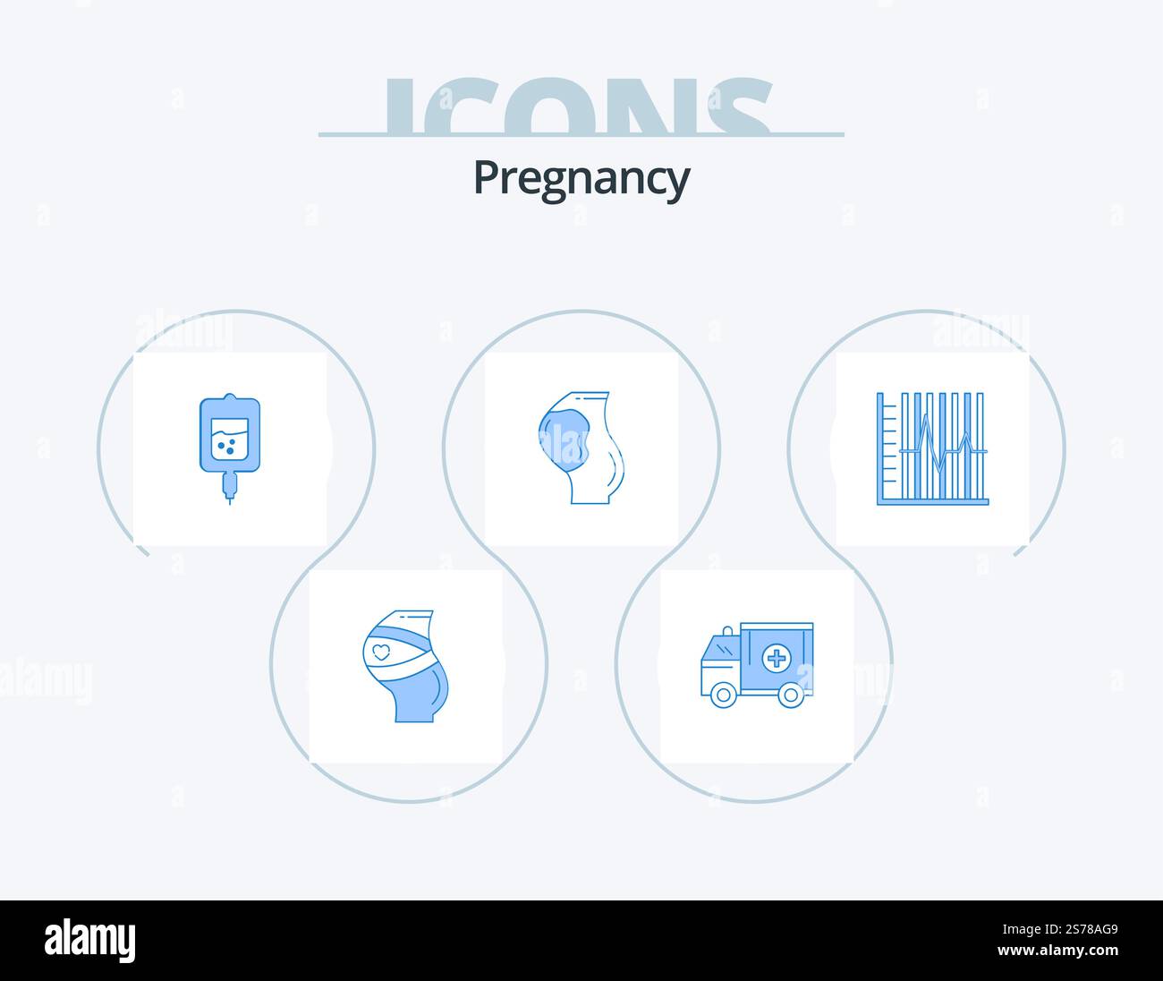 Pregnancy Blue Icon Pack 5 Icon Design. pregnant. medical. samples ...