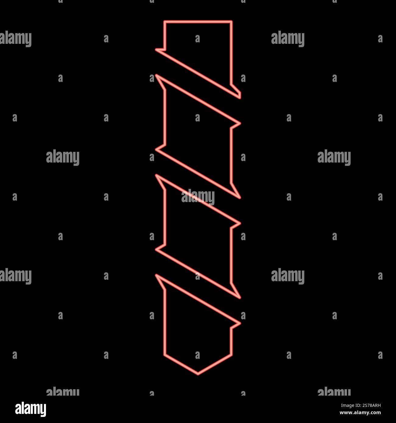 Neon drill bit auger red color vector illustration image flat style ...