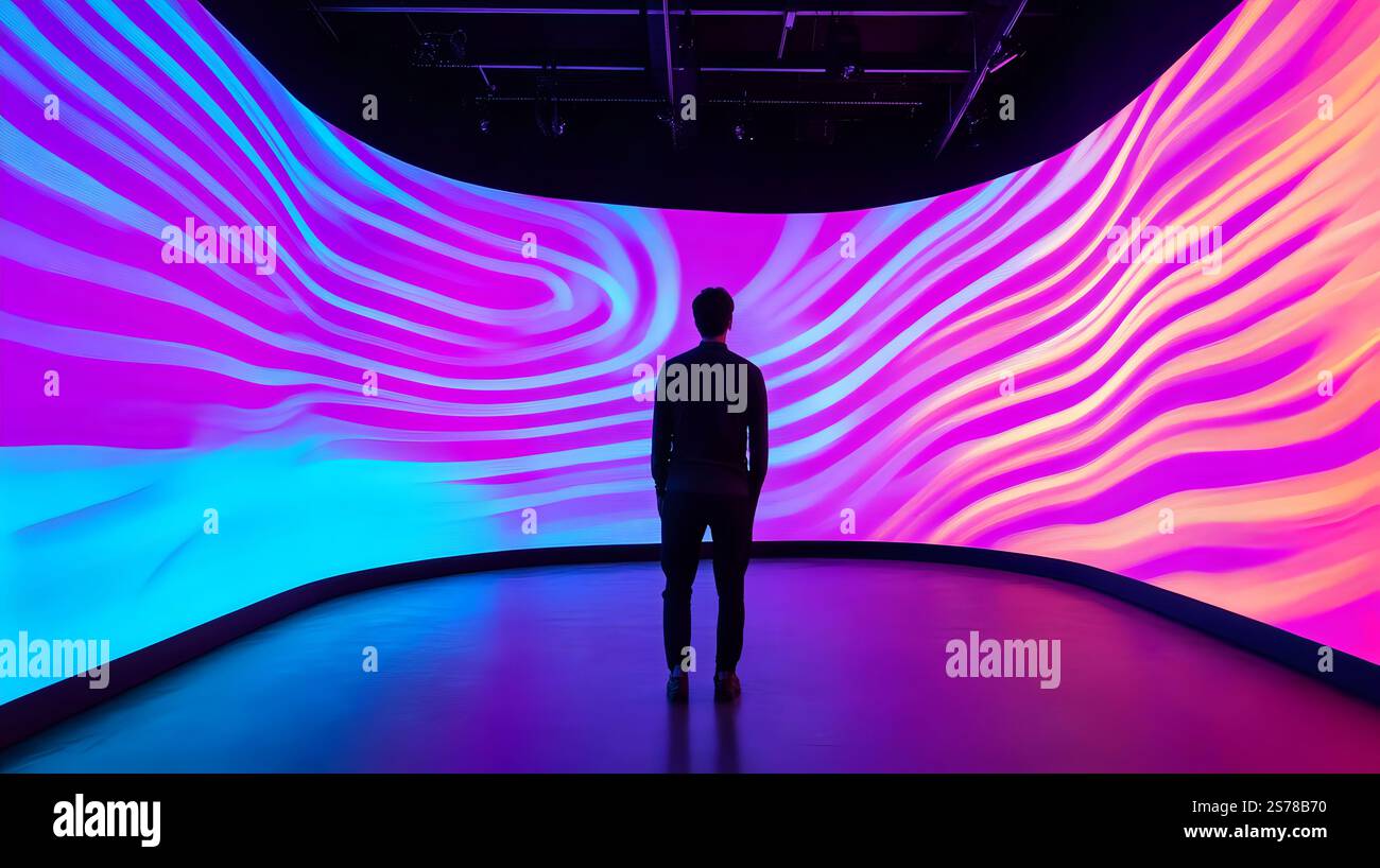 Mesmerizing digital artwork showcasing a high-tech,curvilinear labyrinth enveloped in ...