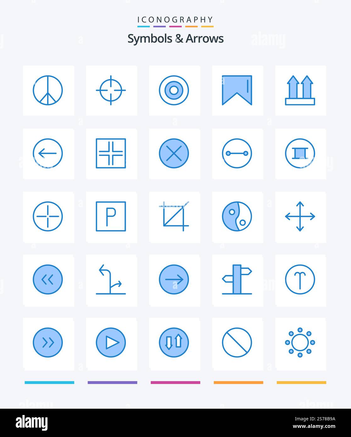 Creative Symbols & Arrows 25 Blue icon pack Such As arrow. transport ...