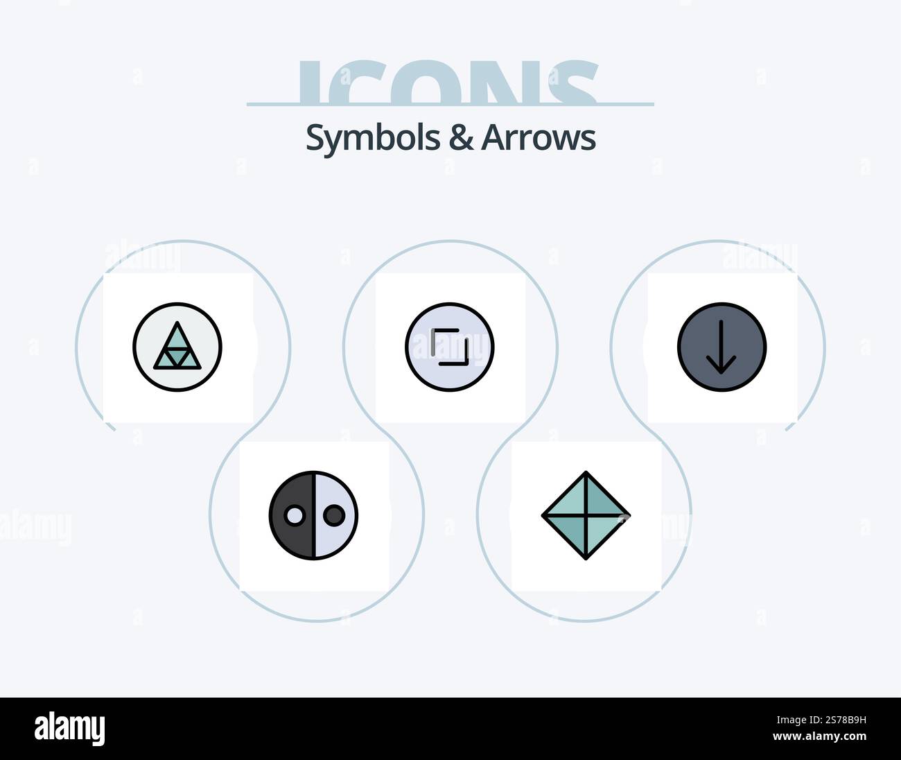 Symbols and Arrows Line Filled Icon Pack 5 Icon Design. symbolism ...