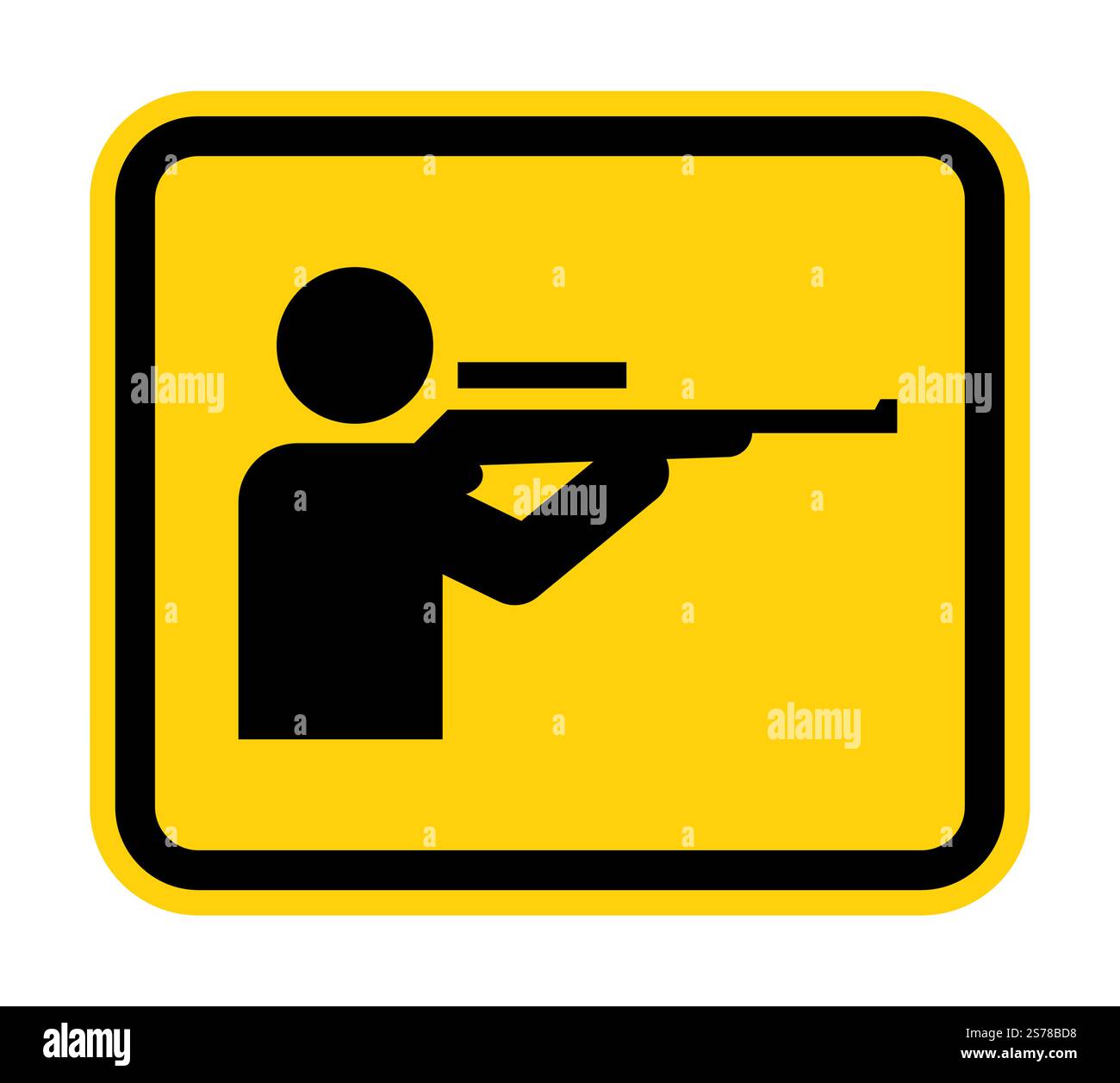 Shooting Range Diamond Caution Sign Rifle Range Symbol Stock Vector ...