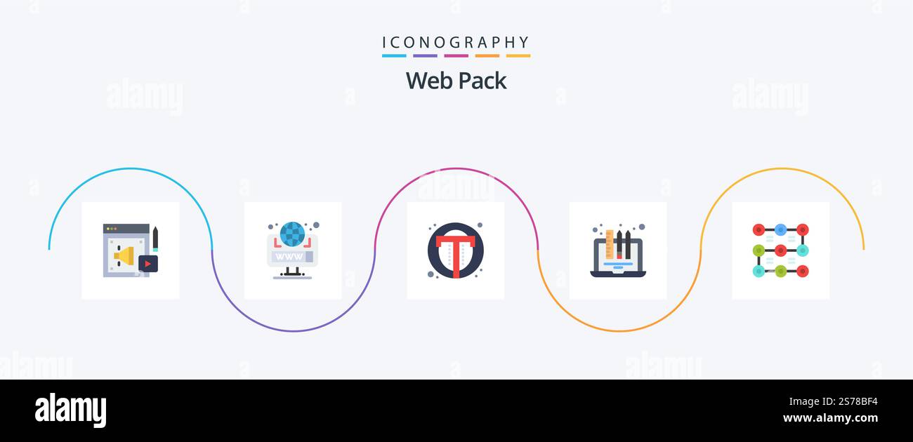 Web Pack Flat 5 Icon Pack Including pencil. drawing. interface. device. web Stock Vector Image ...