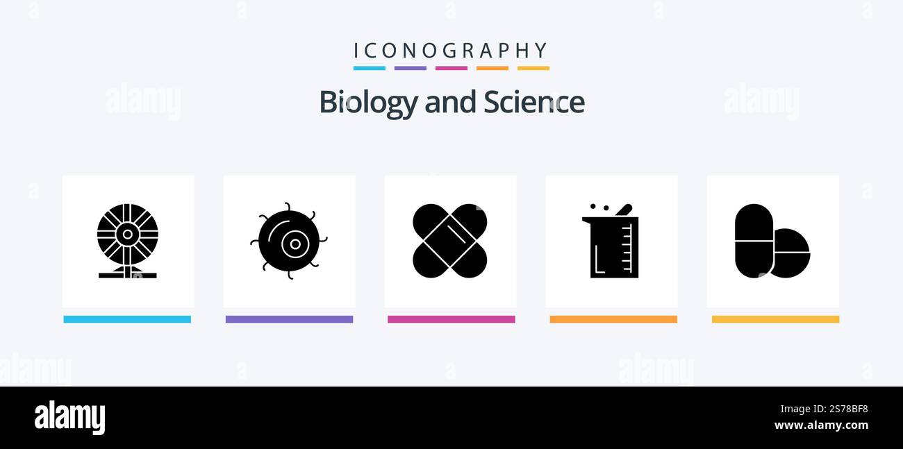 Biology Glyph 5 Icon Pack Including . pills. patch. laboratory. biology ...