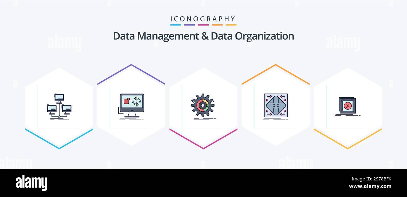 Data Management And Data Organization 25 FilledLine icon pack including ...