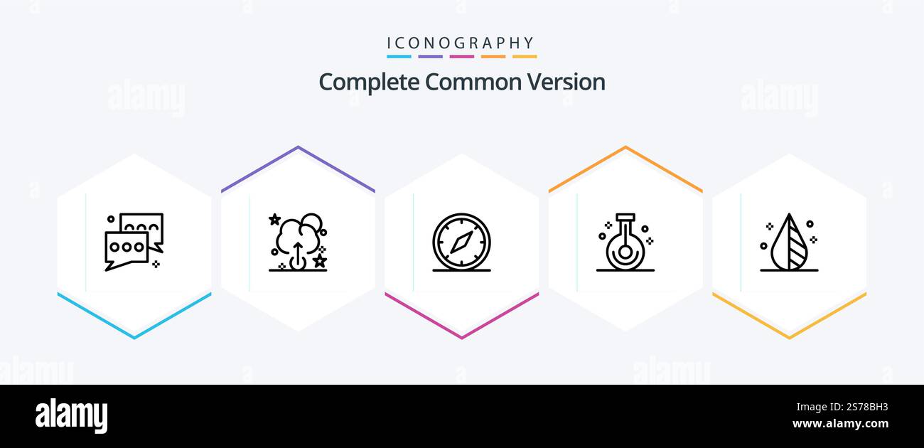 Complete Common Version 25 Line icon pack including color. research ...