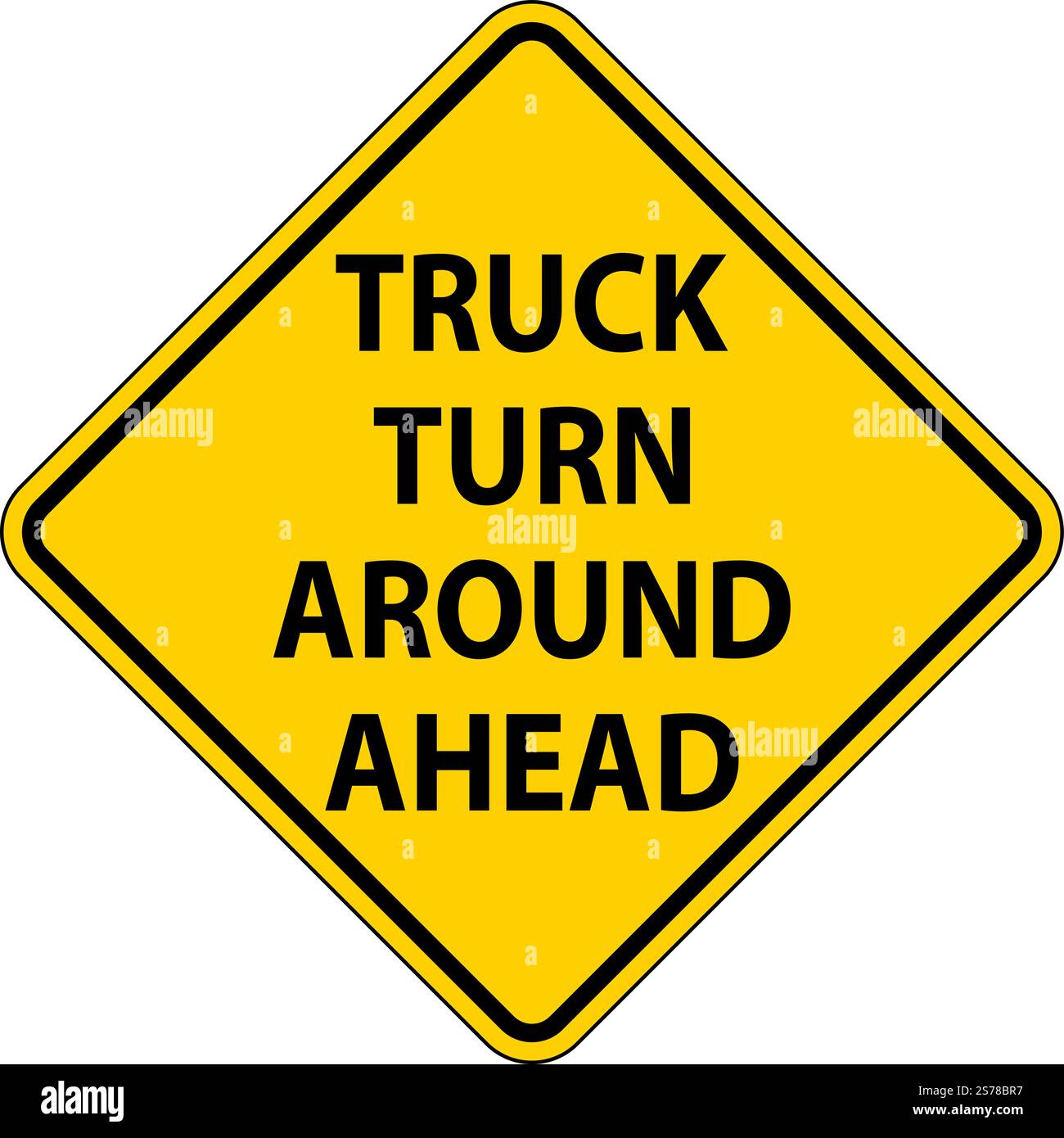 Traffic Truck Signs Truck Turn Around Ahead Stock Vector Image & Art - Alamy