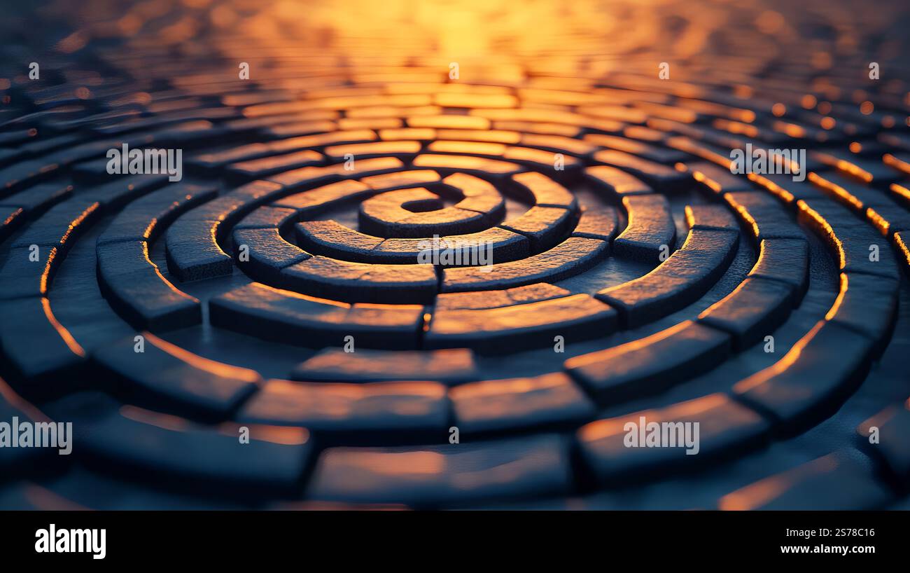Mesmerizing glass labyrinth with intricate curvilinear patterns and ...