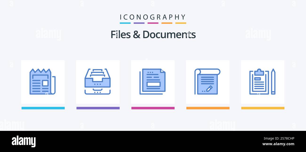 Files And Documents Blue 5 Icon Pack Including knowledge. document ...